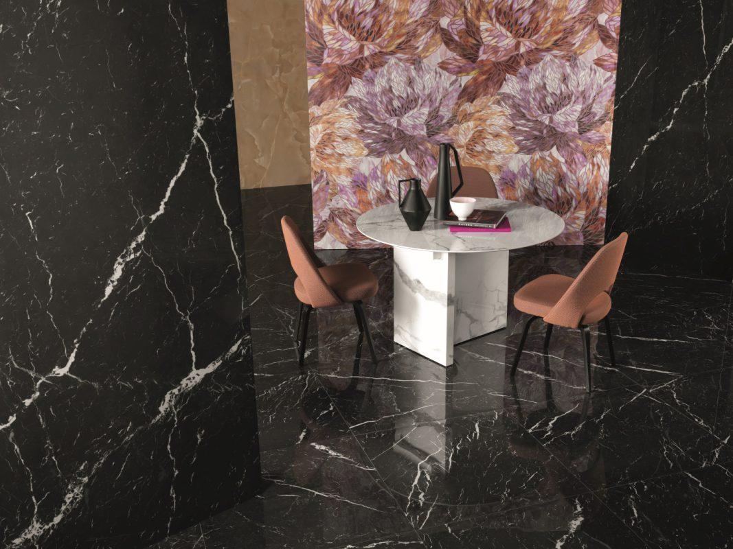 Baie cu Gresie Alb si Negru Sahara Noir - Gada Ceramic